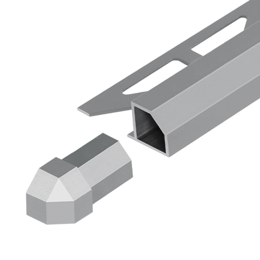 Diamond Edge External Corner Piece Tile Trim Concrete Gray Duraplus (2 ...