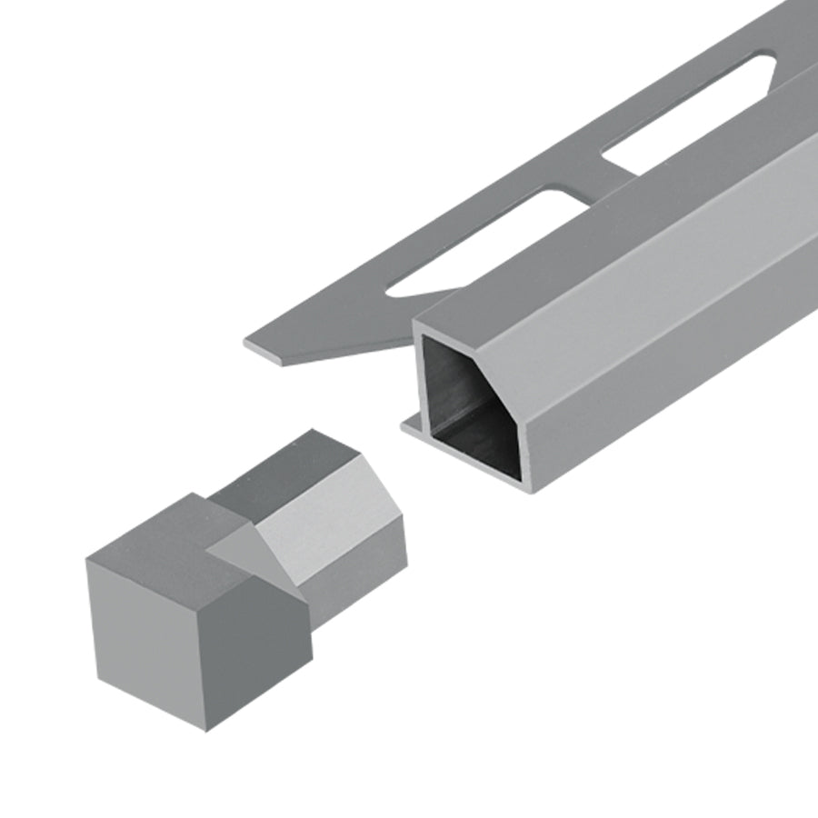 Diamond Edge Internal Corner Piece Tile Trim Concrete Gray Duraplus (2 ...
