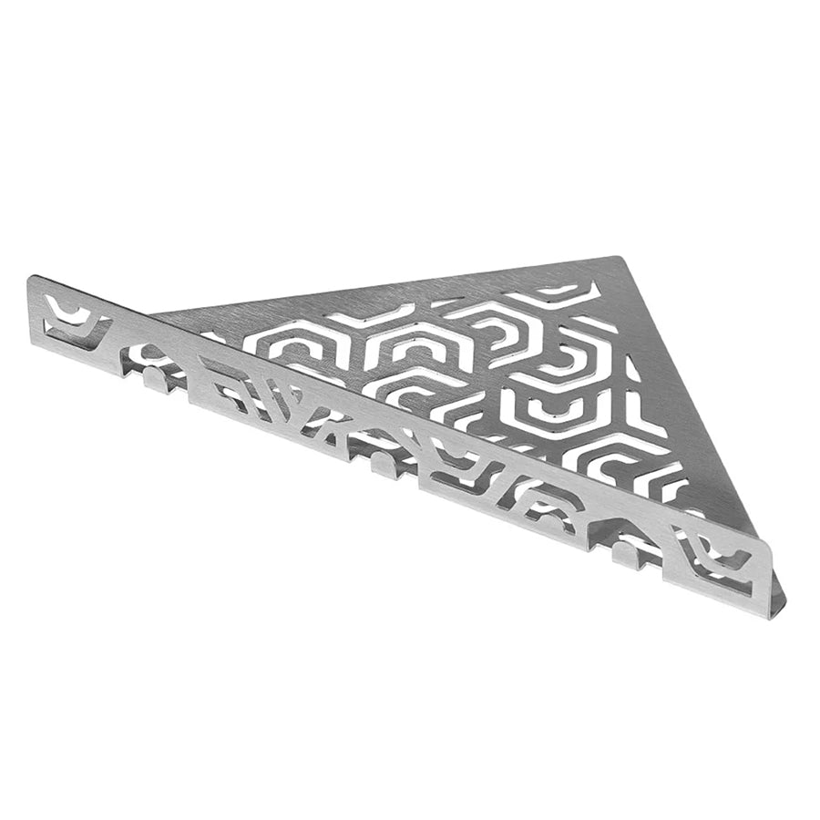 Floating Corner Tile Shower Shelf Triangular with Railing & Hanger Sta ...