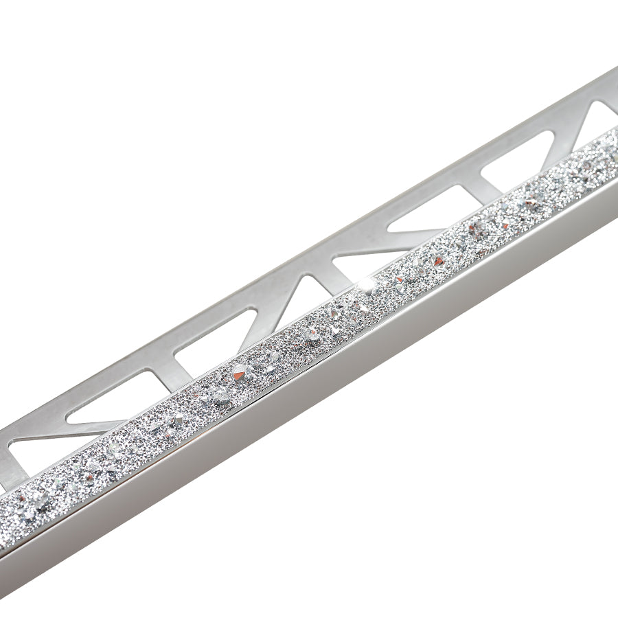 Premium Chrome Plated High Gloss Crystal Mix Square Tile Profile Trim ...