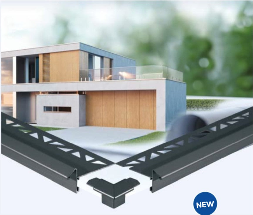 DURABAL-BK Balcony Edge Profile - Anthracite Black External Corner Con ...