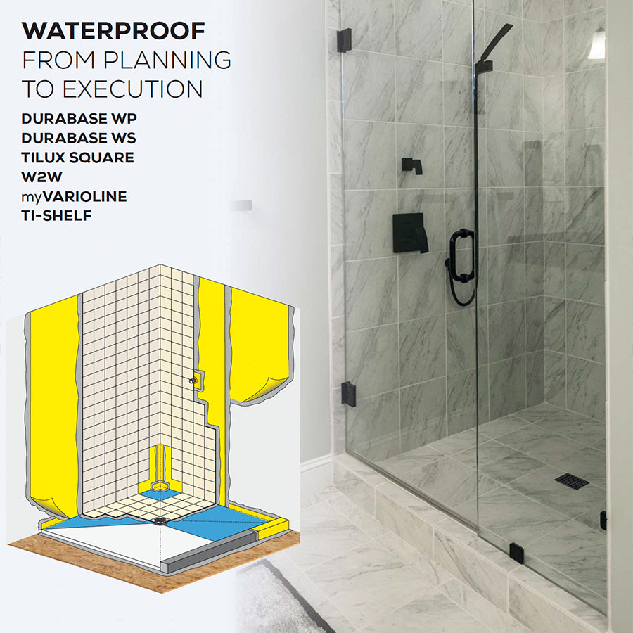 Tile Waterproofing Membrane Durabase Waterproof System / Steam Shower ...